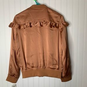 Maison Jules | Jackets & Coats | Maison Jules Copper Ruffle Bomber ...